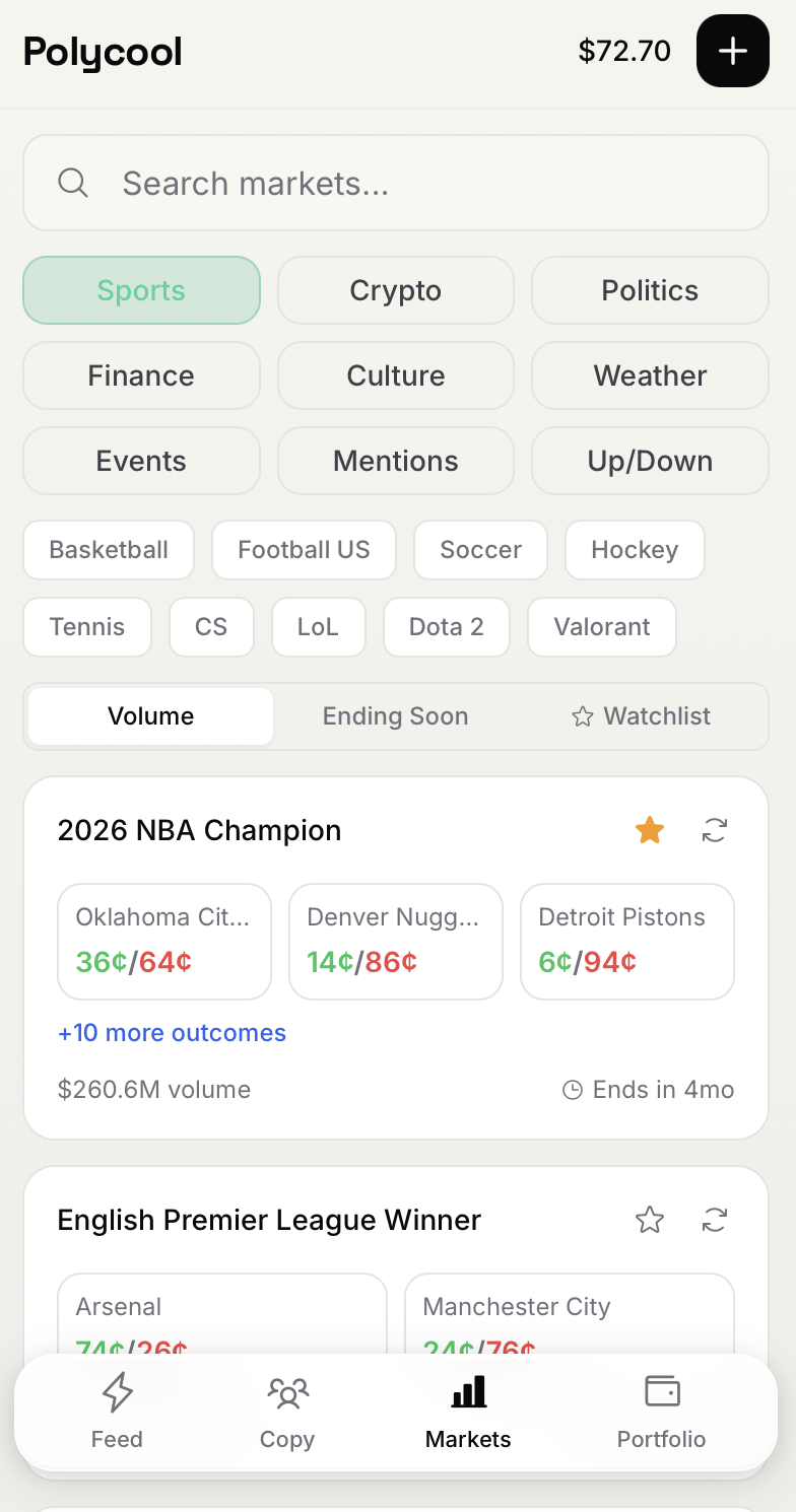 Polycool — Discover Top Wallets Across Prediction Markets